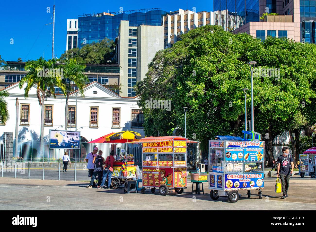 Small business stalls in the Marina district in Rio de Janeiro, Brazil ...
