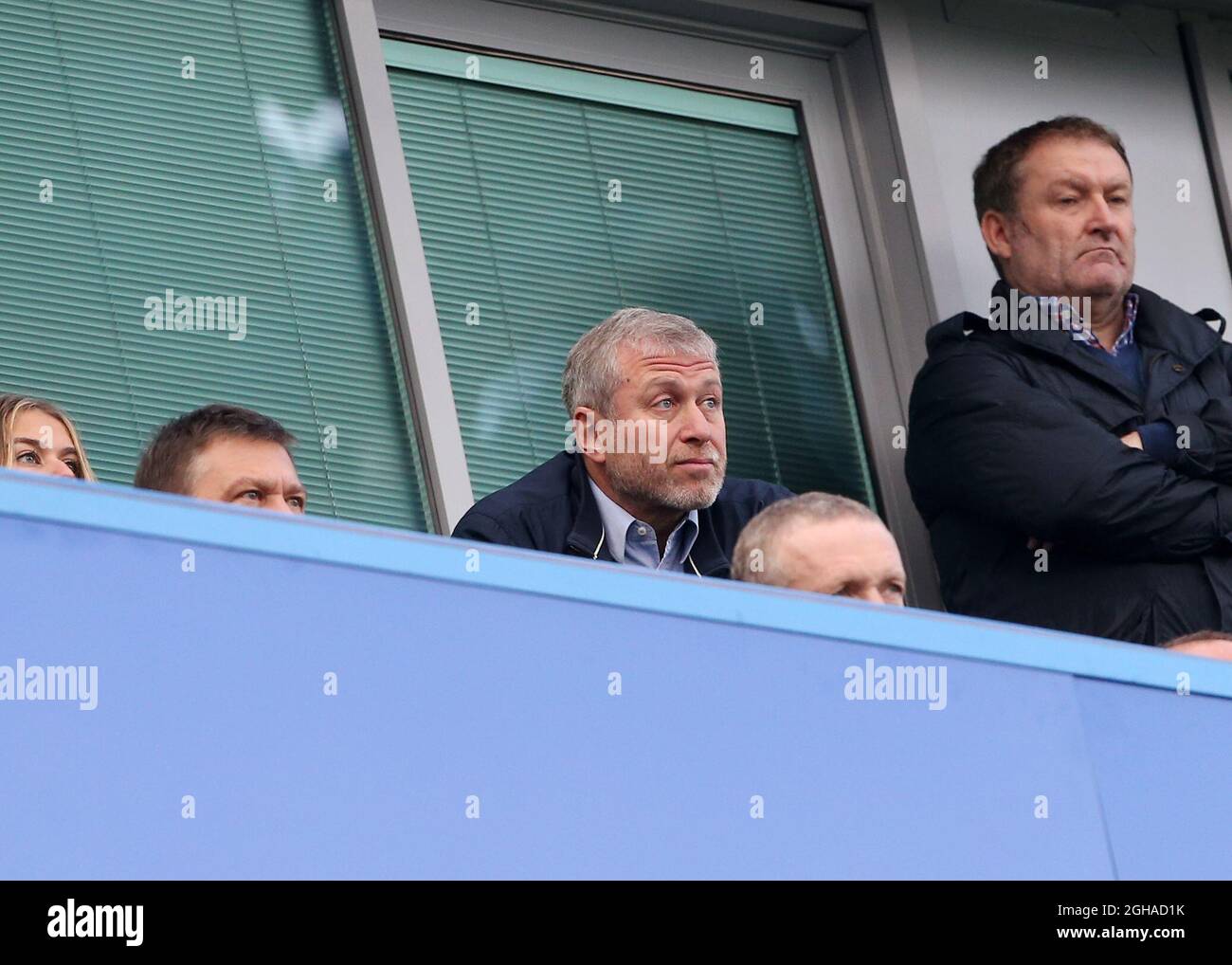 Chelsea's Roman Abramovich looks on during the Premier League match at ...