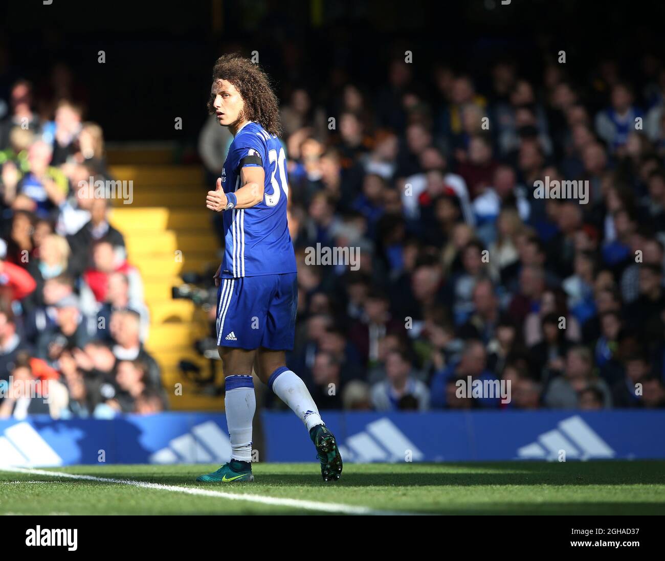 Chelsea's David Luiz in action during the Premier League match at the ...