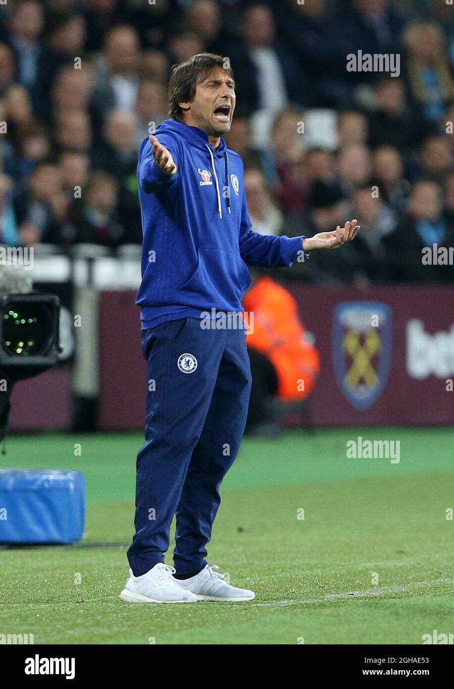 Chelsea's Antonio Conte looks on during the EFL Cup match at the London ...