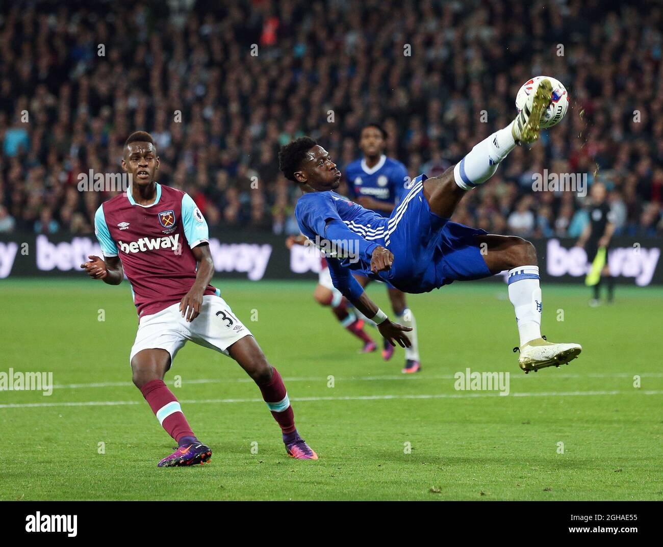 Chelsea's Ola Aina clears during the EFL Cup match at the London ...