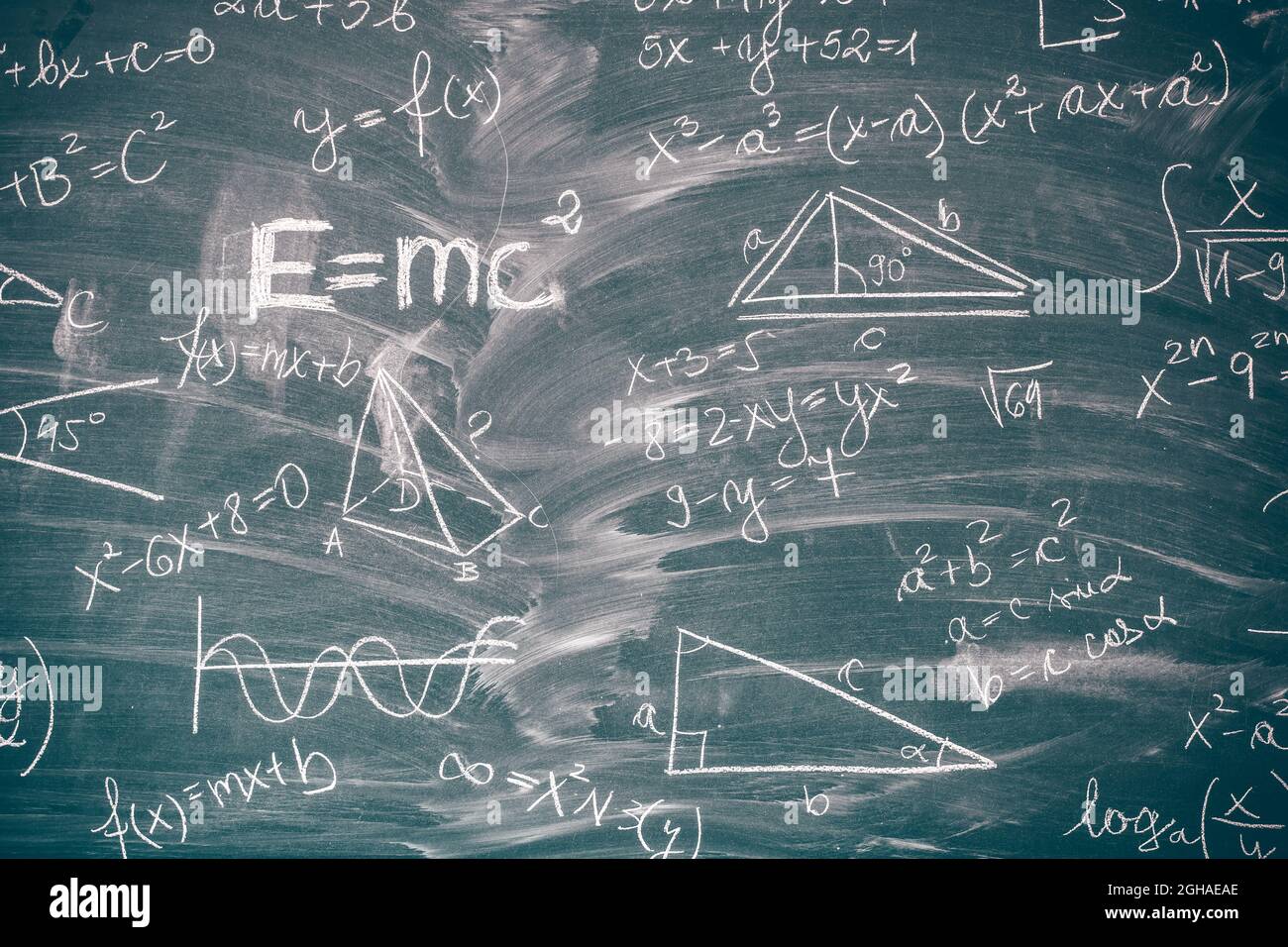 Trigonometry blackboard in classroom blackboard hi-res stock ...
