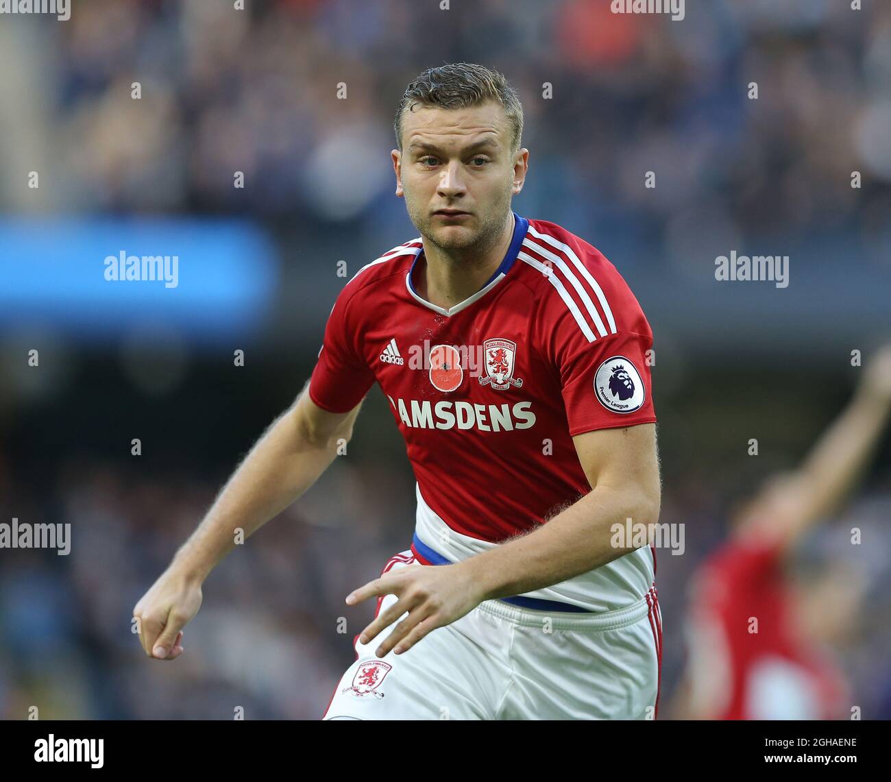 Ben Gibson of Middlesbrough during the Premier League match at the ...
