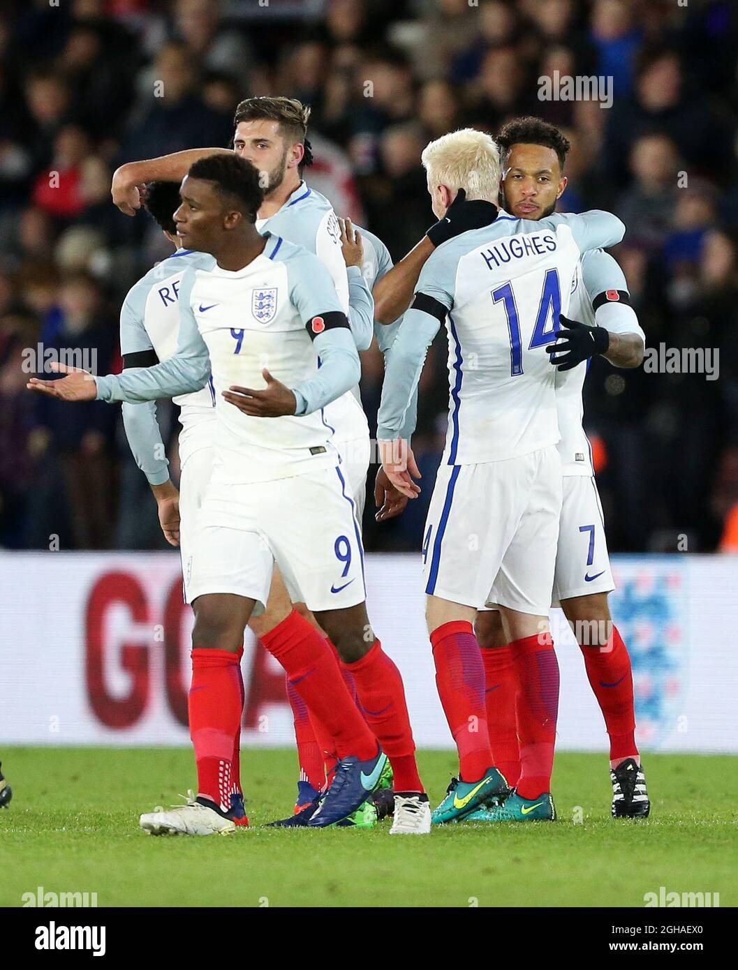 Englands lewis baker celebrates scoring hi-res stock photography and ...