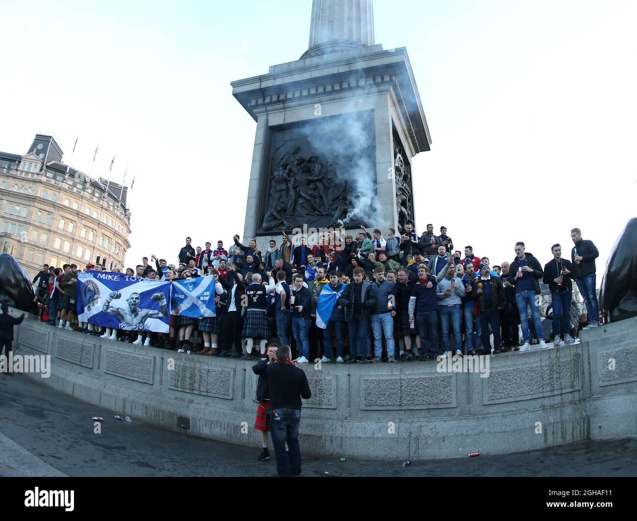 Scotland fans descend on Trafalgar Square before the FIFA World Cup ...