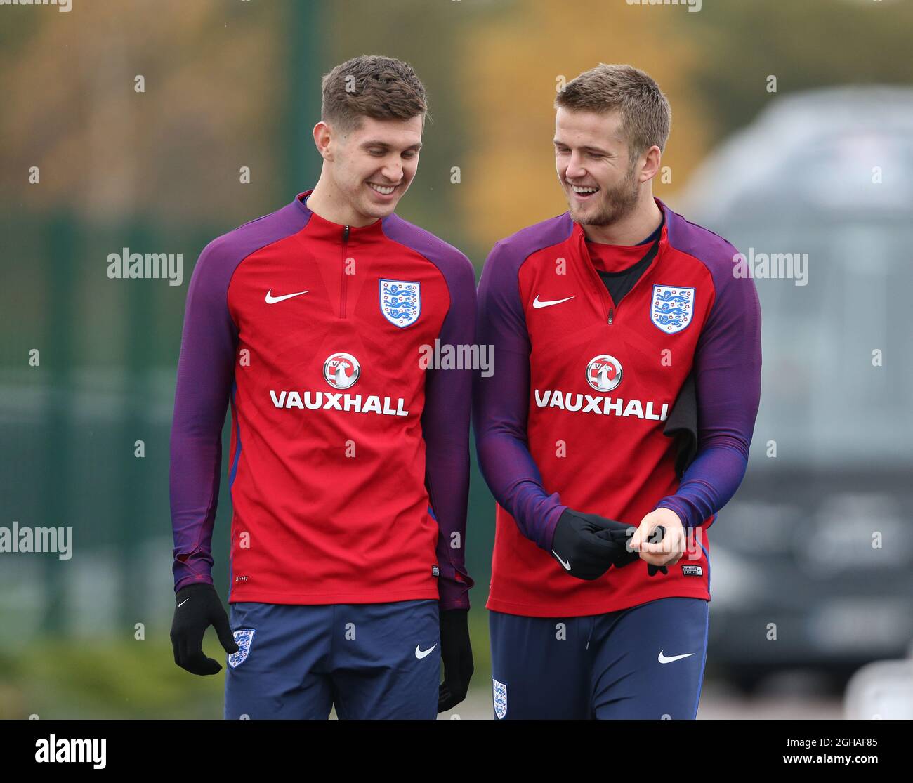 England's John Stones and Eric Dier during training at Tottenham ...