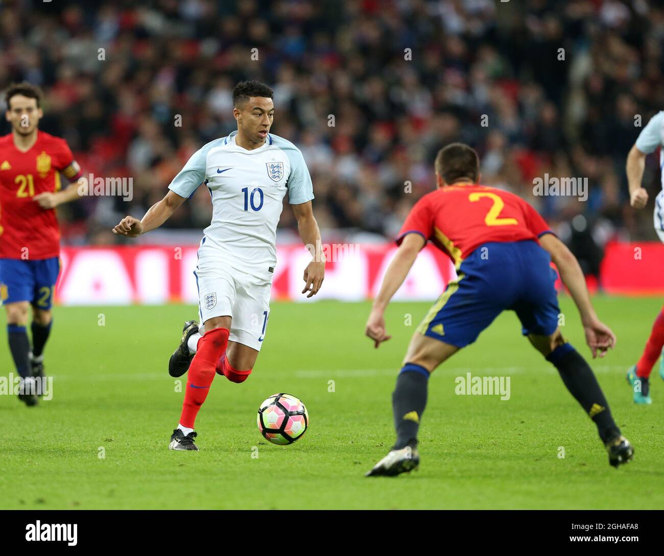 England's Jesse Lingard in action during the friendly match at Wembley ...