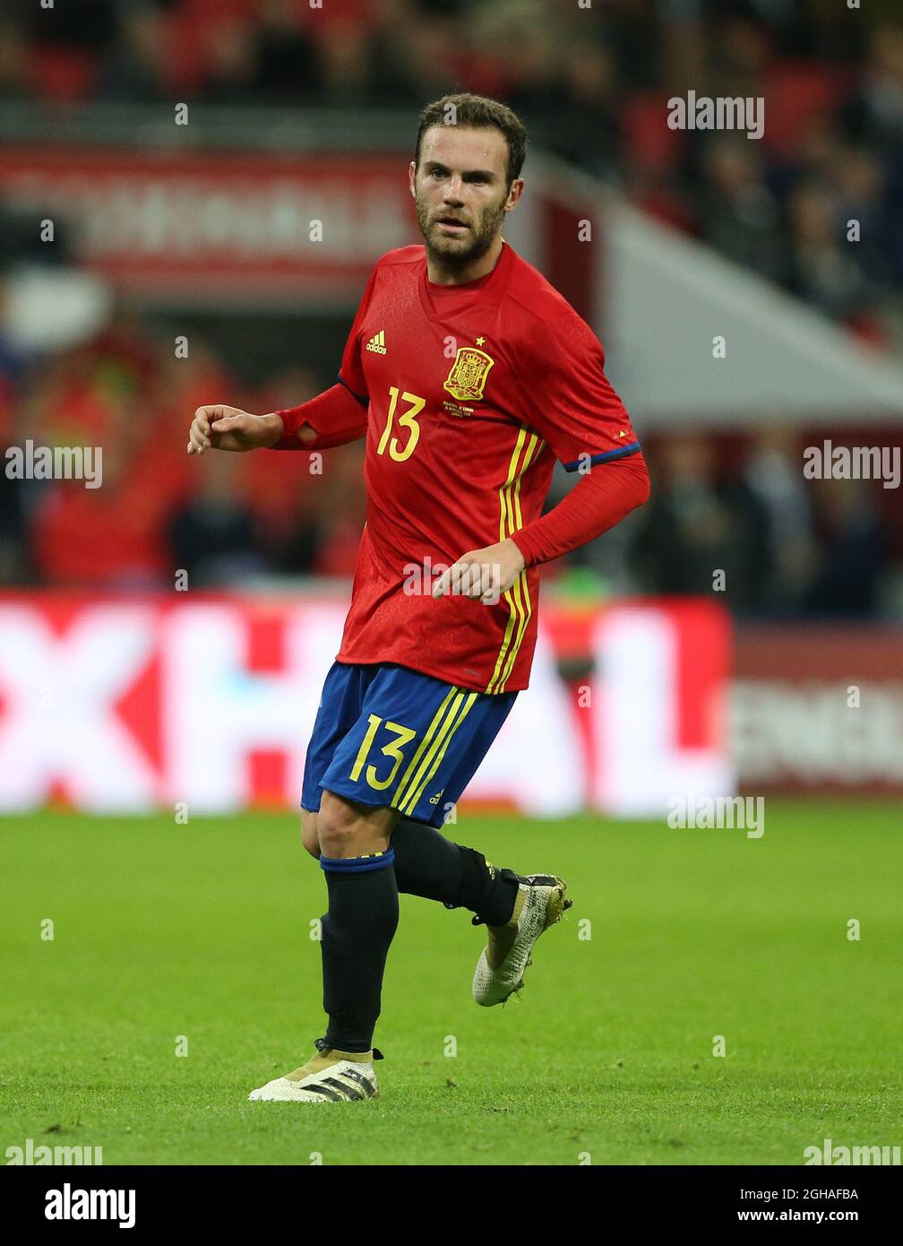 Spain's Juan Mata in action during the friendly match at Wembley ...