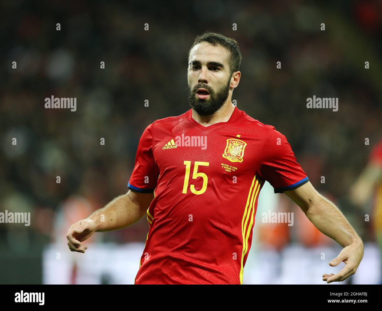 Spain's Dani Carvajal in action during the friendly match at Wembley ...