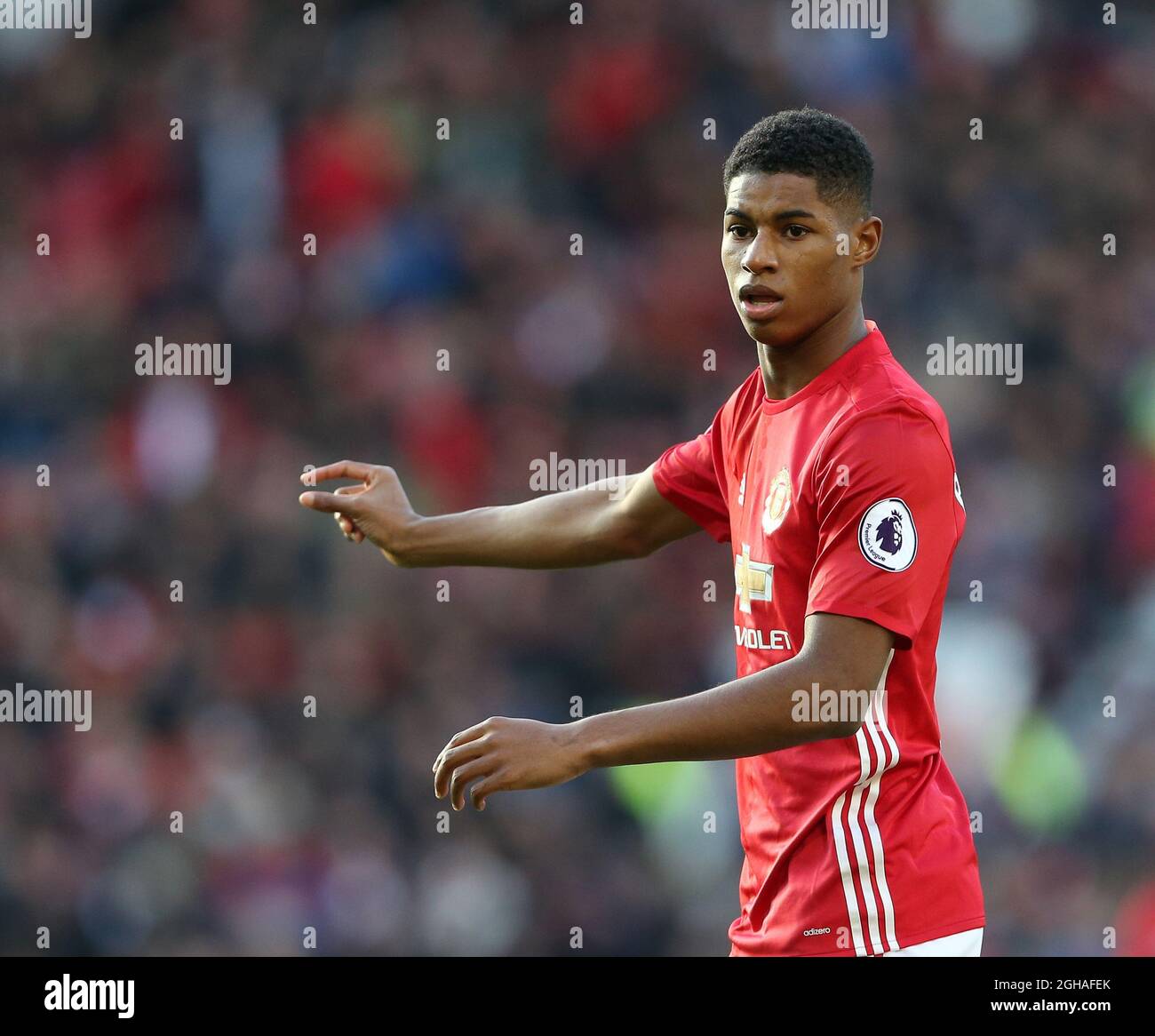 Manchester United's Marcus Rashford in action during the Premier League ...