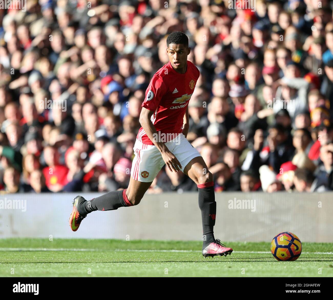 Manchester United's Marcus Rashford in action during the Premier League ...