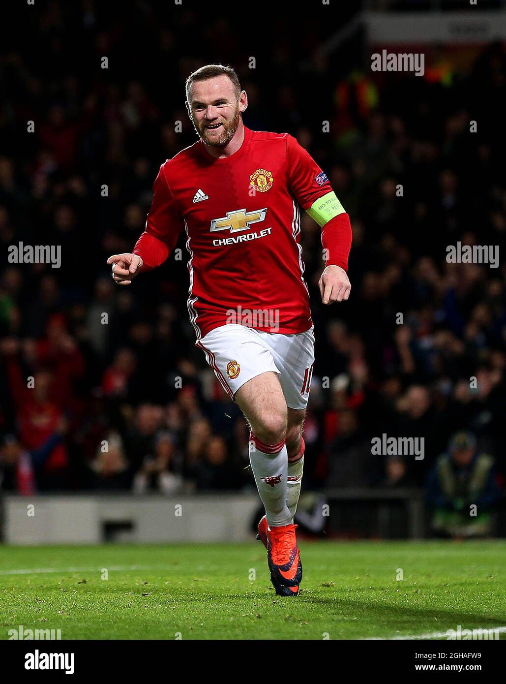 Wayne Rooney of Manchester United celebrates after scoring his sides ...