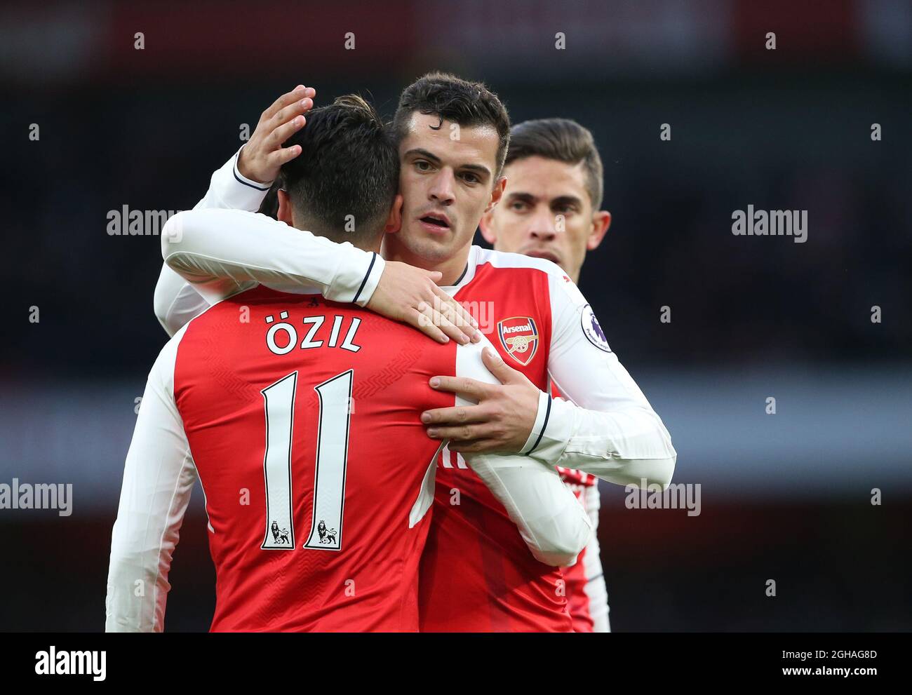 Arsenal's Granit Xhaka celebrates his sides second goal during the ...