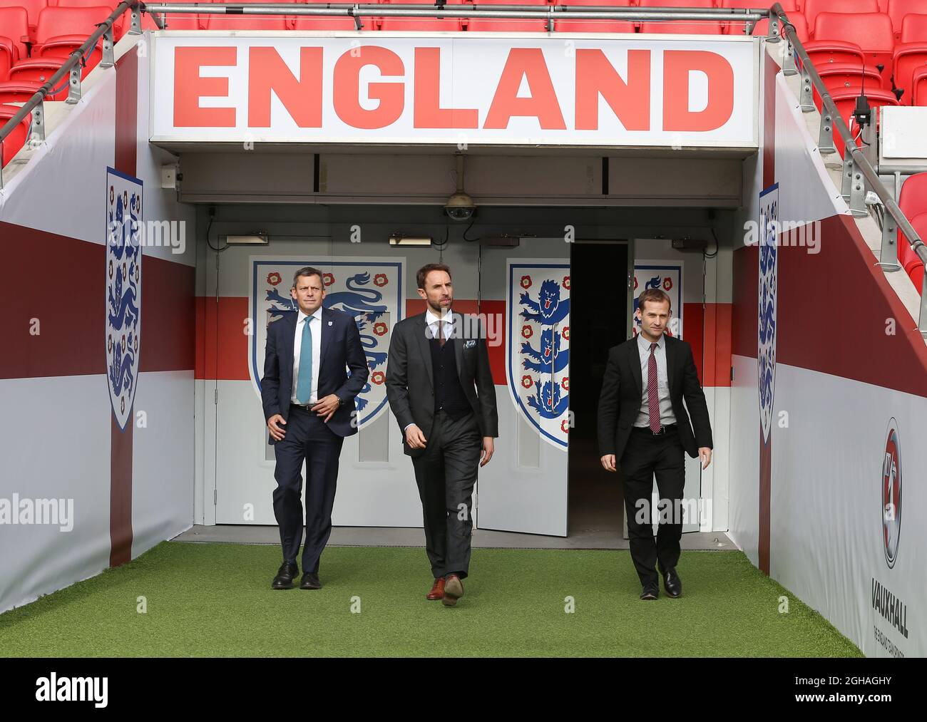 England Martin Glenn, Gareth Southgate and Dan Ashworth during his ...
