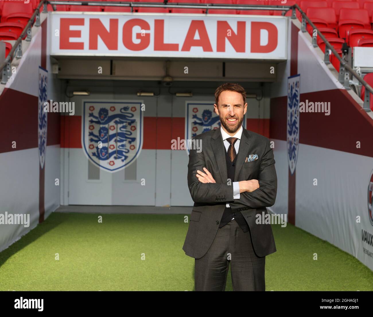 England's Gareth Southgate looks on during his press conference at ...