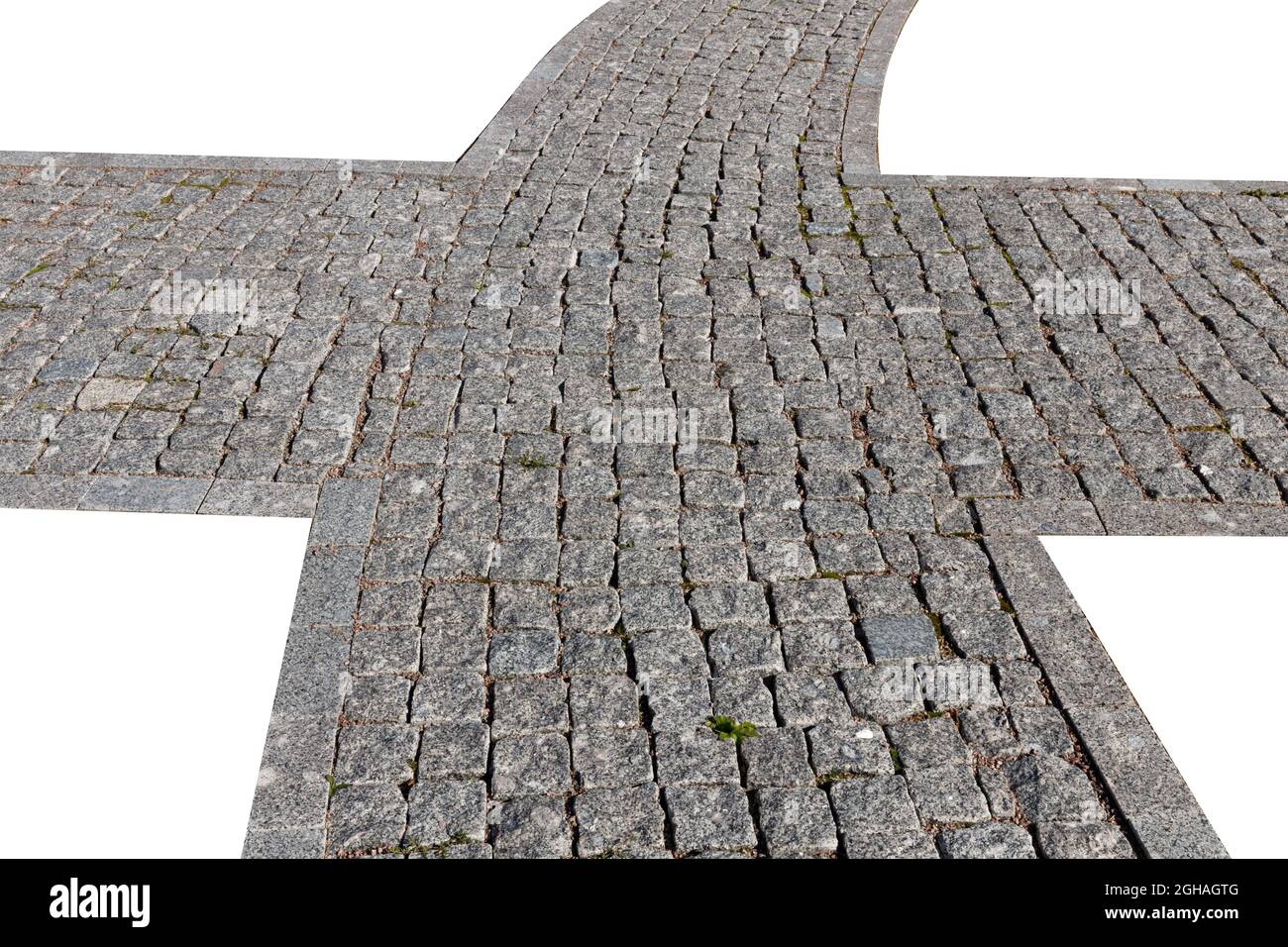 stone pavement road isolated on white background. High quality photo ...