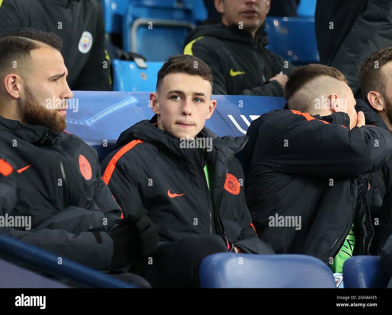 Phil Foden of Manchester City (c) named on the bench at just 16 years ...