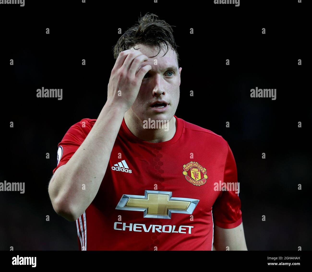 Phil Jones of Manchester United during the English Premier League match ...