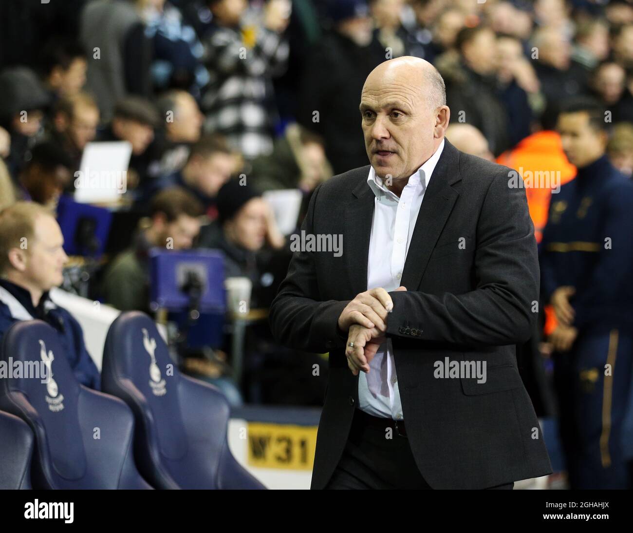 HullÕs Mike Phelan looks on during the Premier League match at White ...