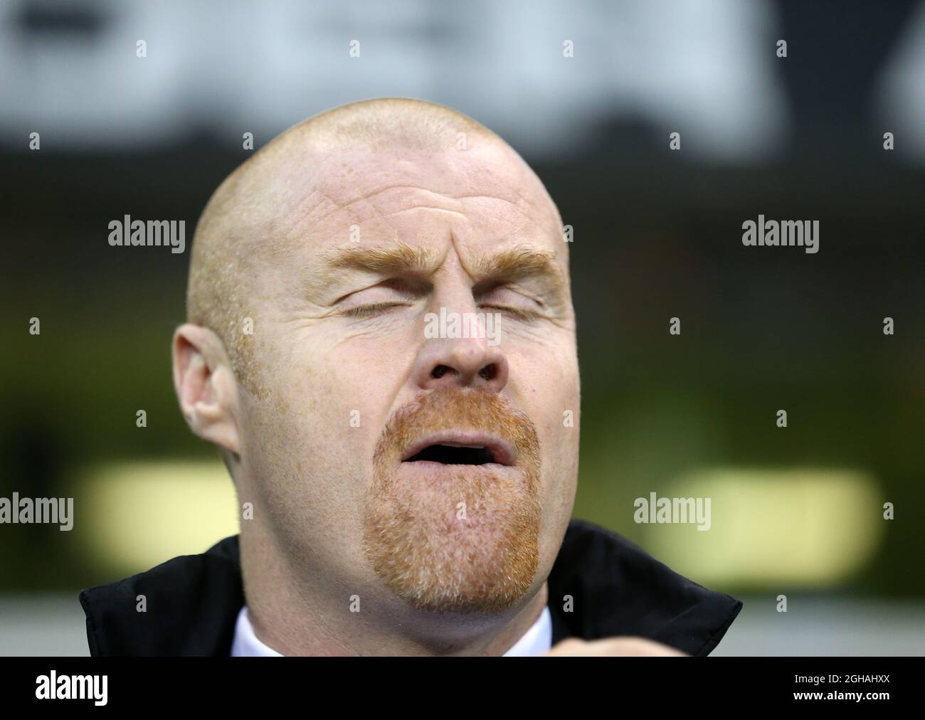 Burnley's Sean Dyche looks on during the Premier League match at White ...