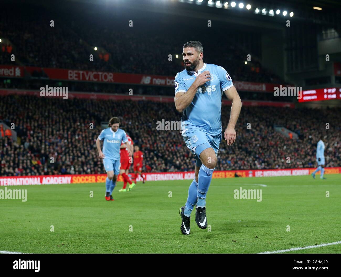 Stoke's Jonathan Walters celebrates scoring his sides opening goal ...
