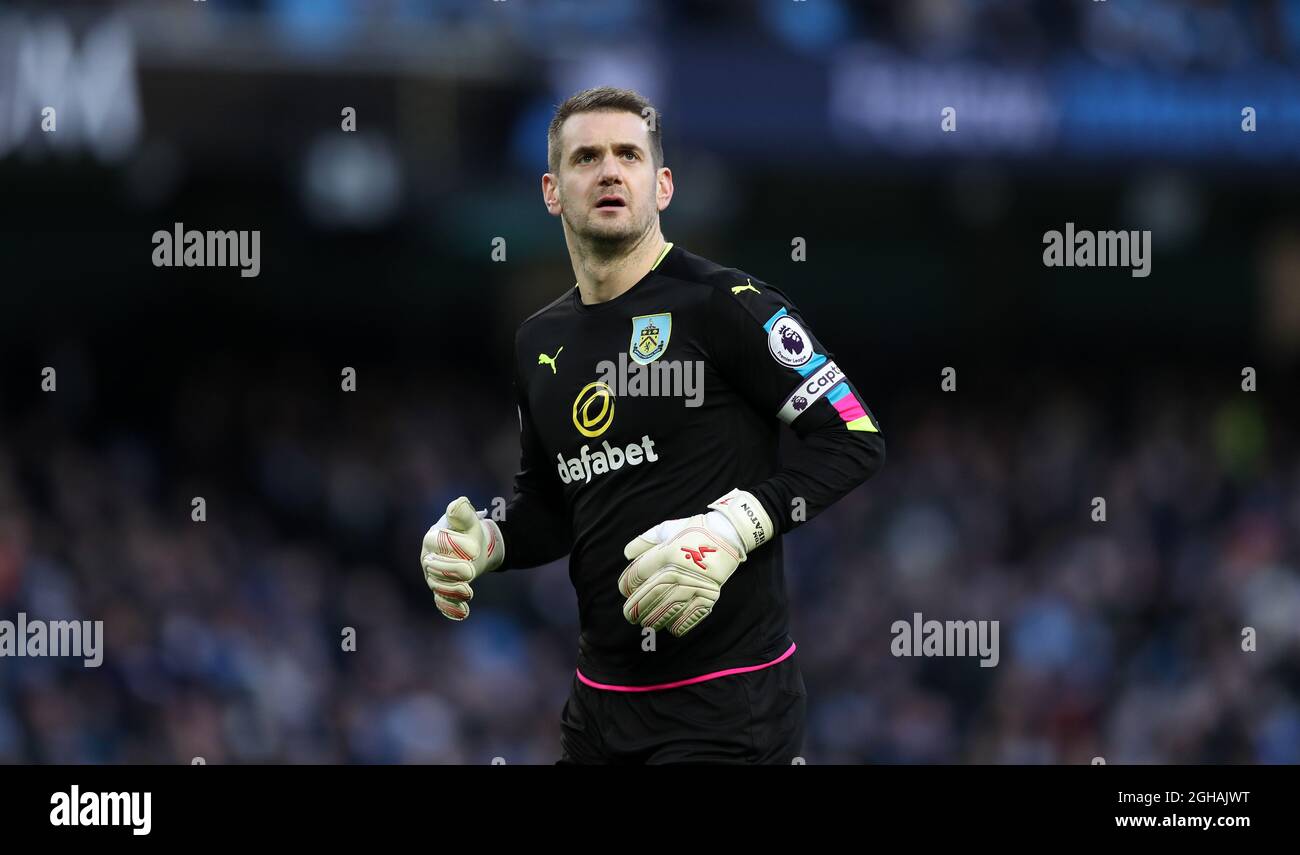 Tom Heaton of Burnley during the English Premier League match at Etihad ...