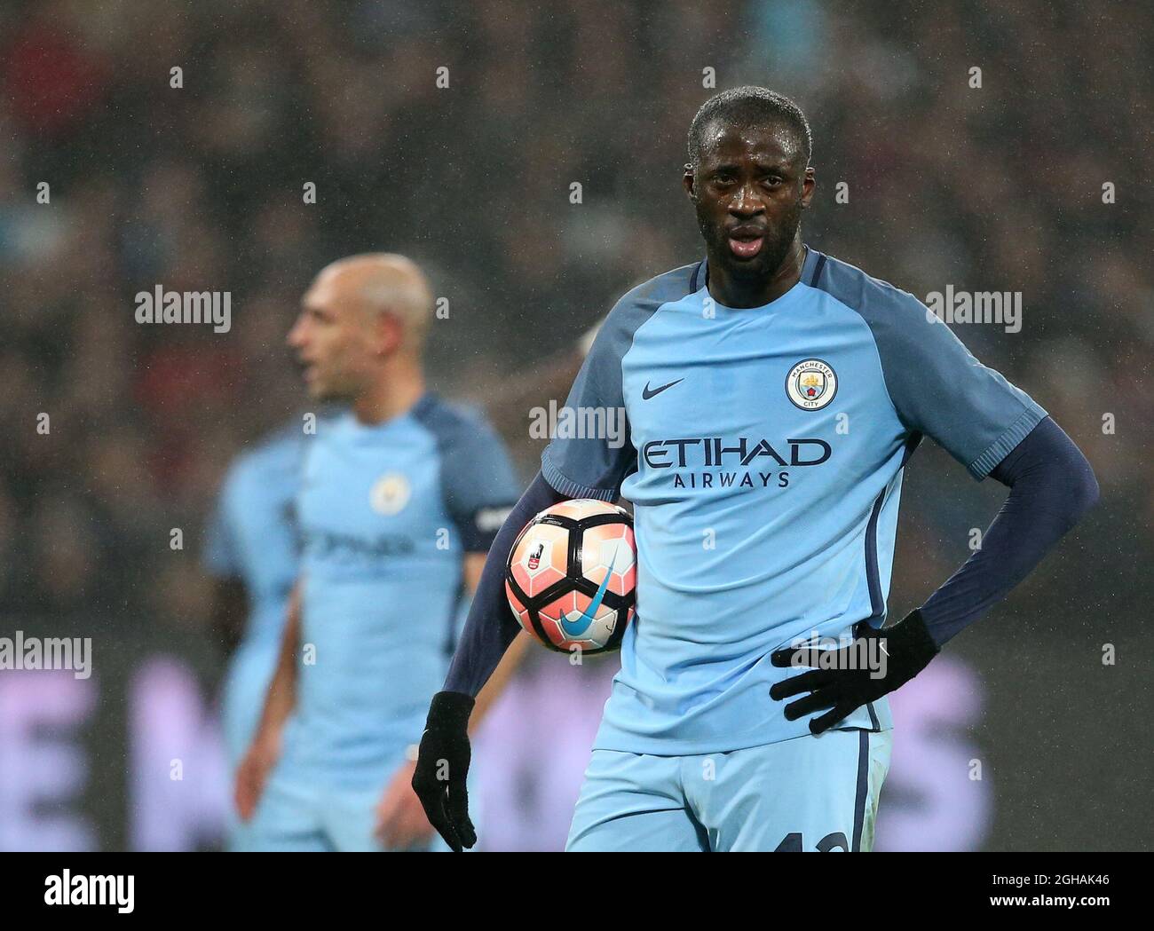 Manchester City's Yaya Toure looks on during the FA Cup match at the ...