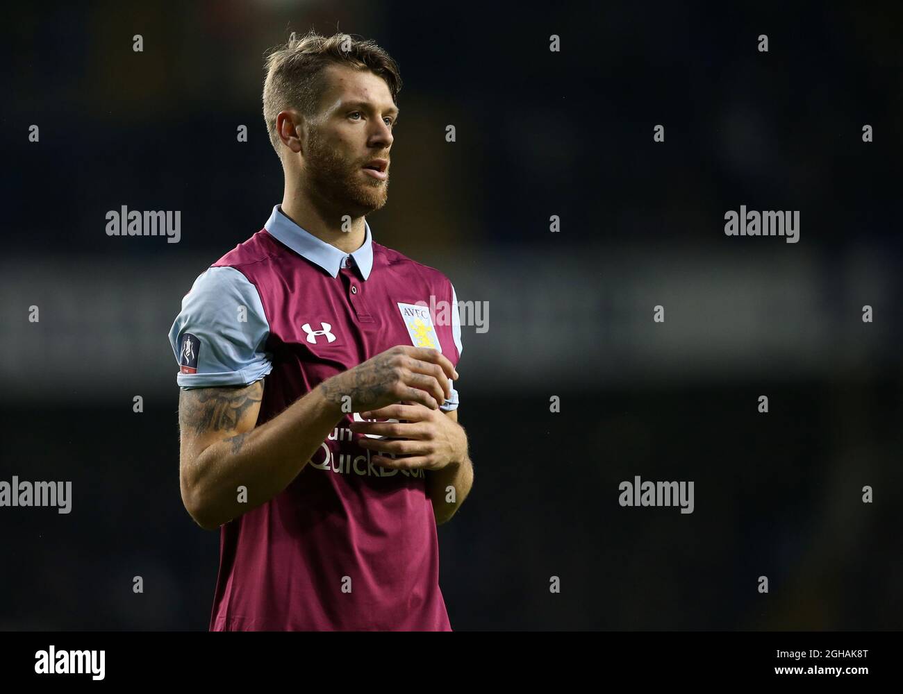 Aston Villa's Nathan Baker in action during the FA Cup match at White ...