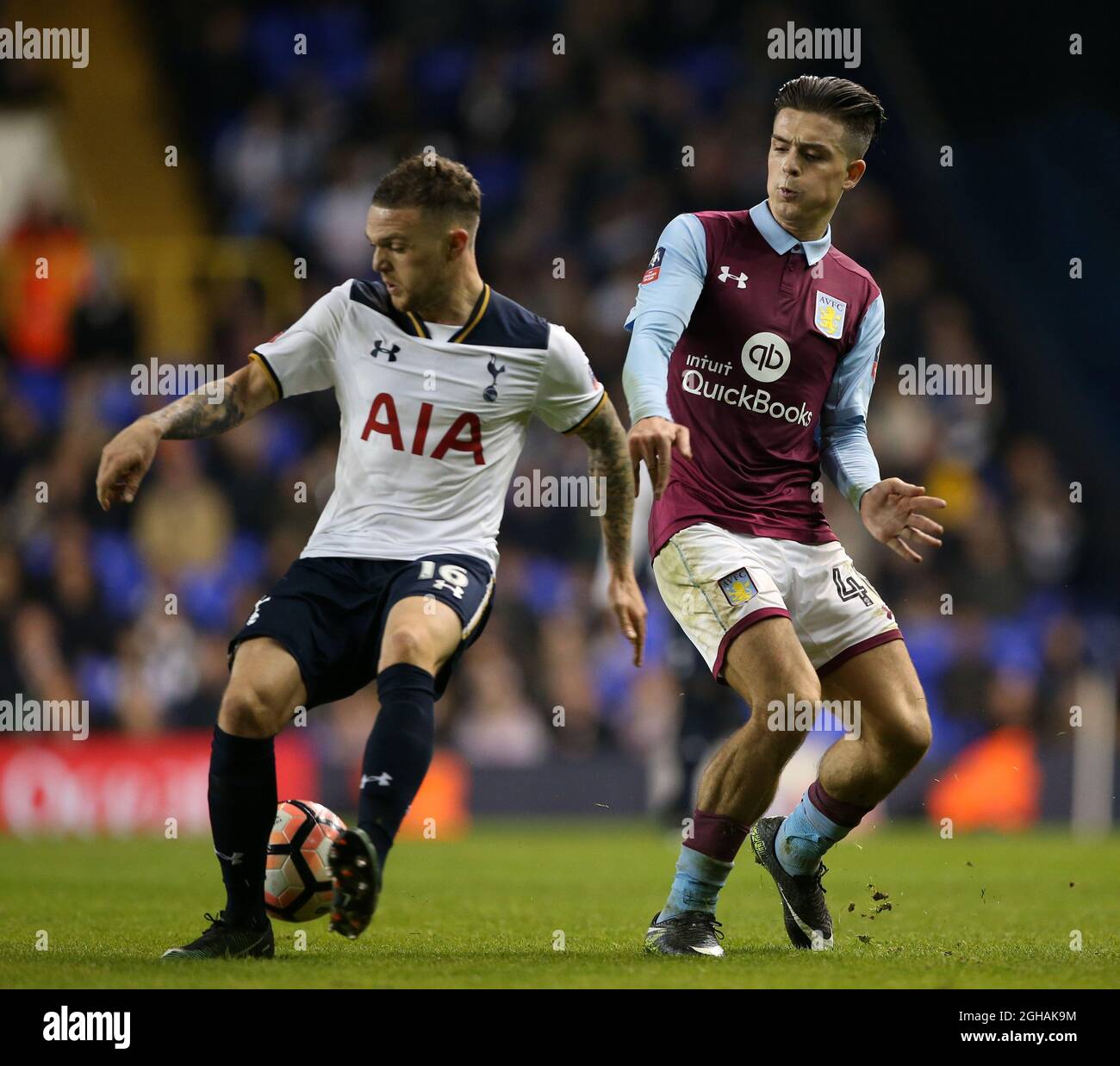 Aston Villa's Jack Grealish in action during the FA Cup match at White ...