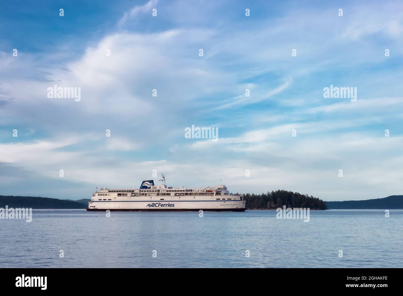 BC Ferries Boat Arriving to the Terminal in Swartz Bay Stock Photo - Alamy