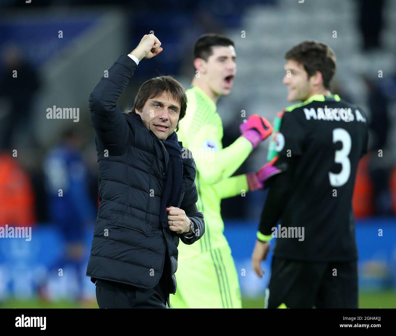 Chelsea's Antonio Conte celebrates at the final whistle during the ...