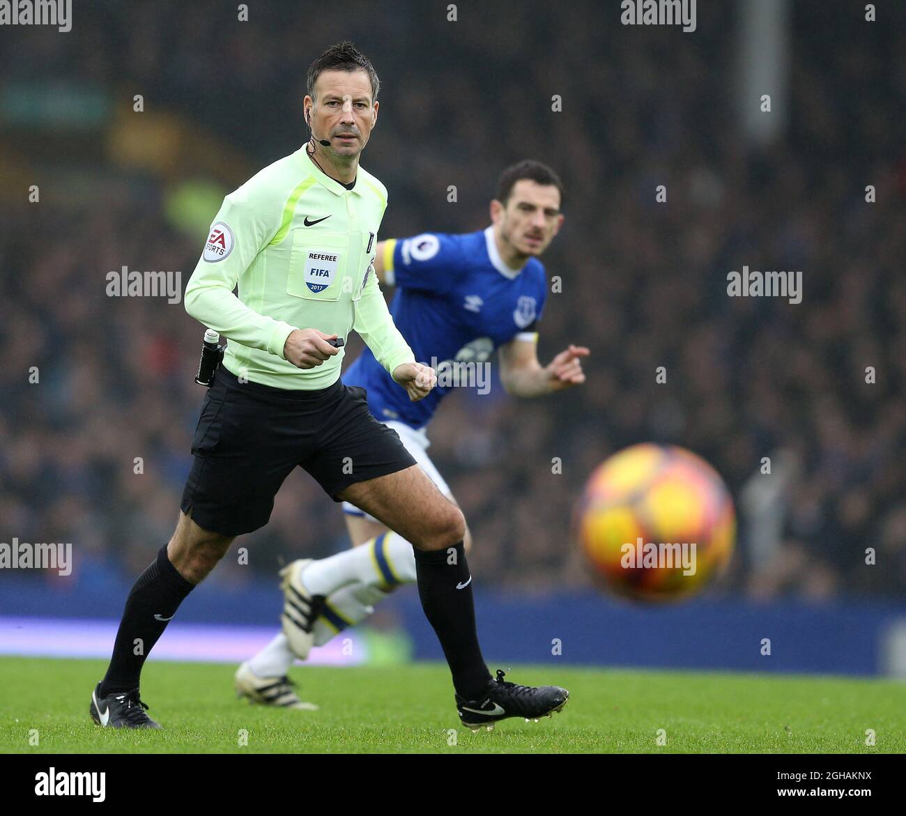 Referee Mark Clattenburg in action during the English Premier League ...