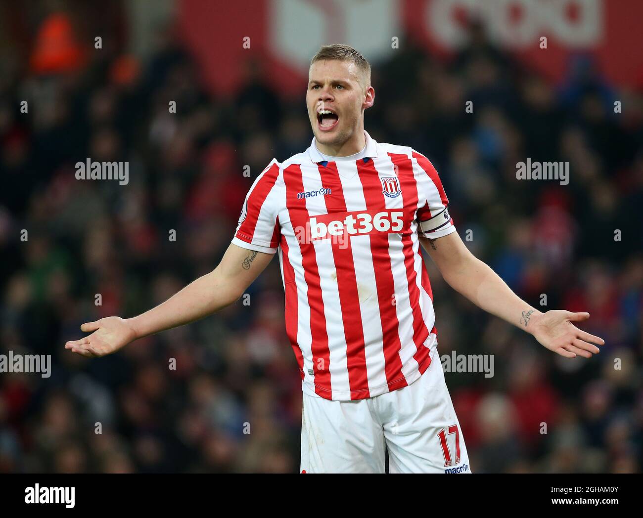 Stoke's Ryan Shawcross in action during the Premier League match at ...