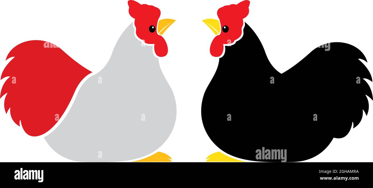 Vector image of hen on white background. Easy editable layered vector ...