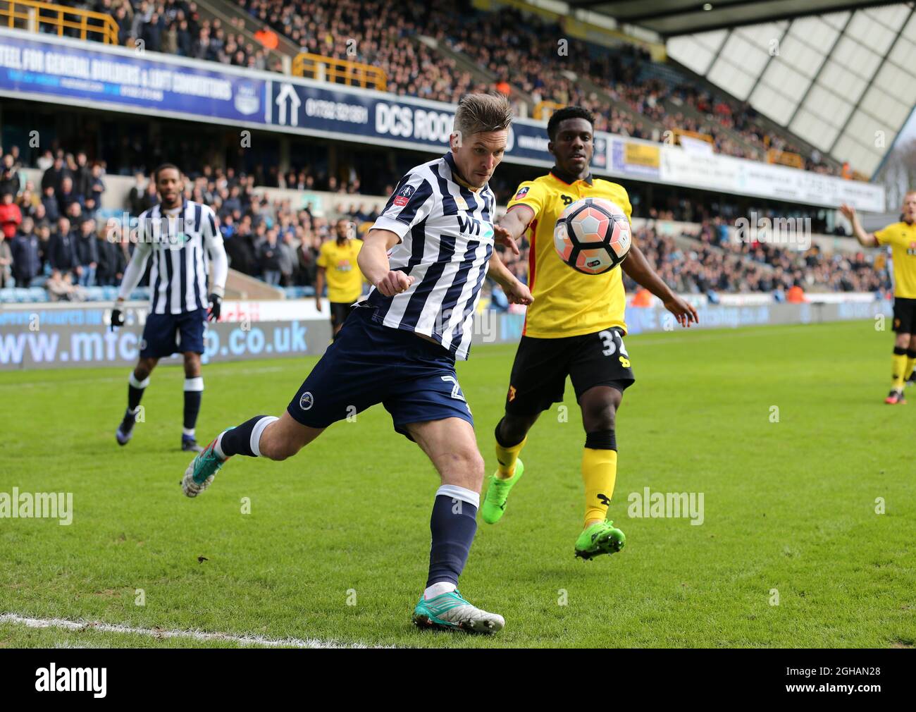 Millwall's Steve Morison in action during the FA Cup match at The New ...