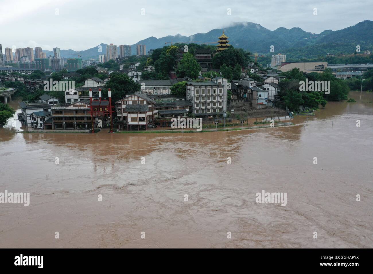 Chongqing. 6th Sep, 2021. Aerial photo taken on Sept. 6, 2021 shows the ...