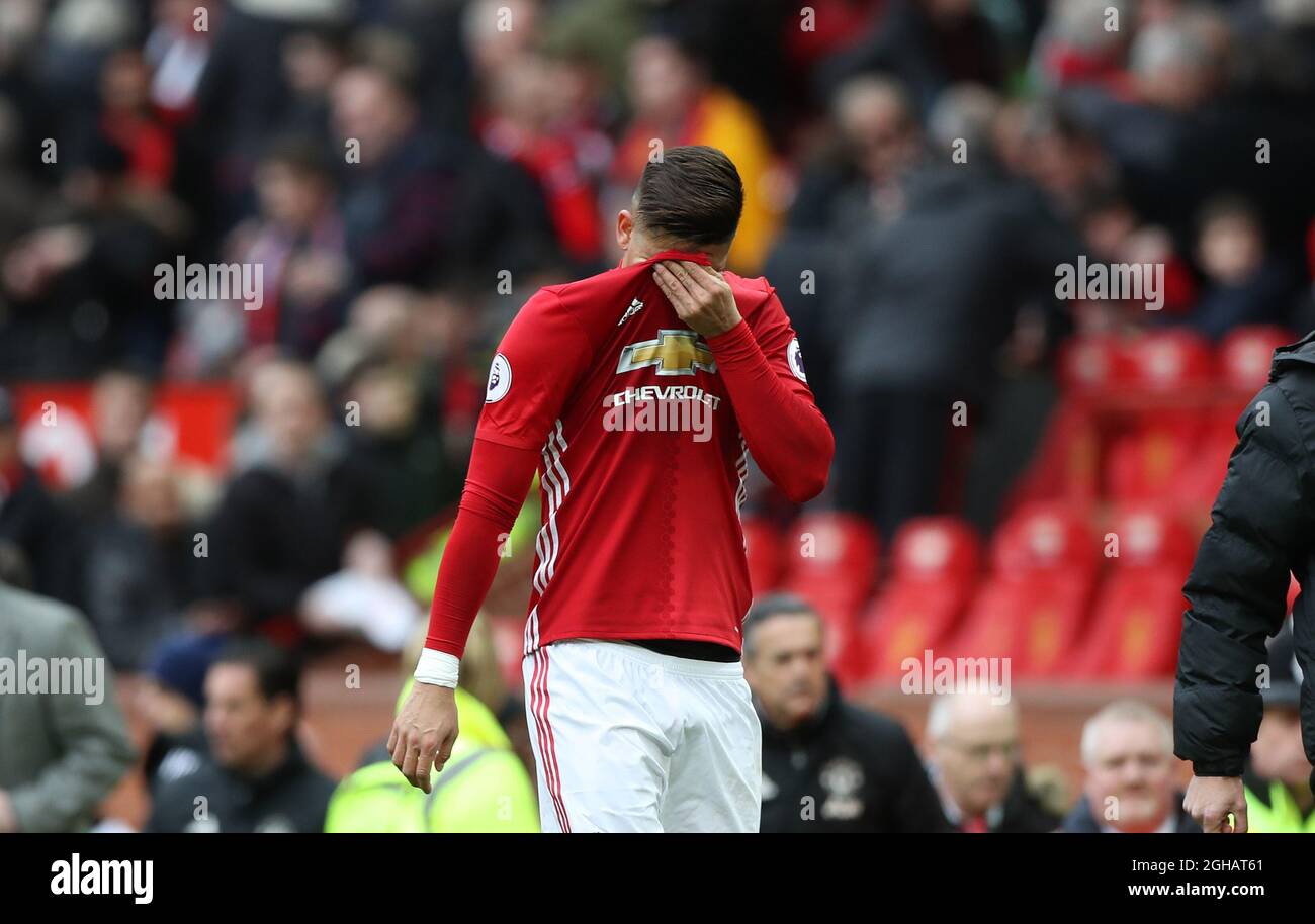 Marcos Rojo of Manchester United after the English Premier League match ...