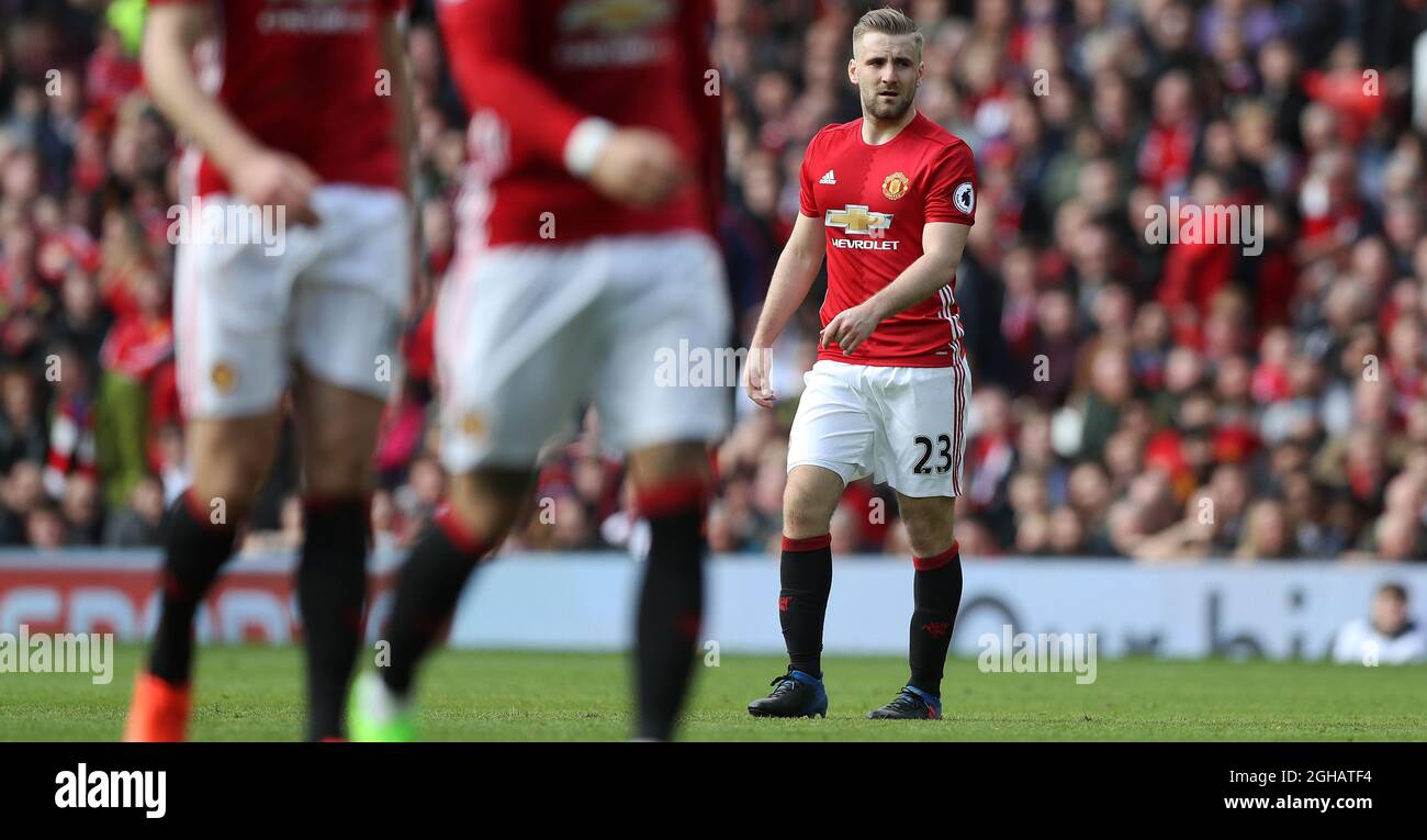 Luke Shaw of Manchester United during the English Premier League match ...
