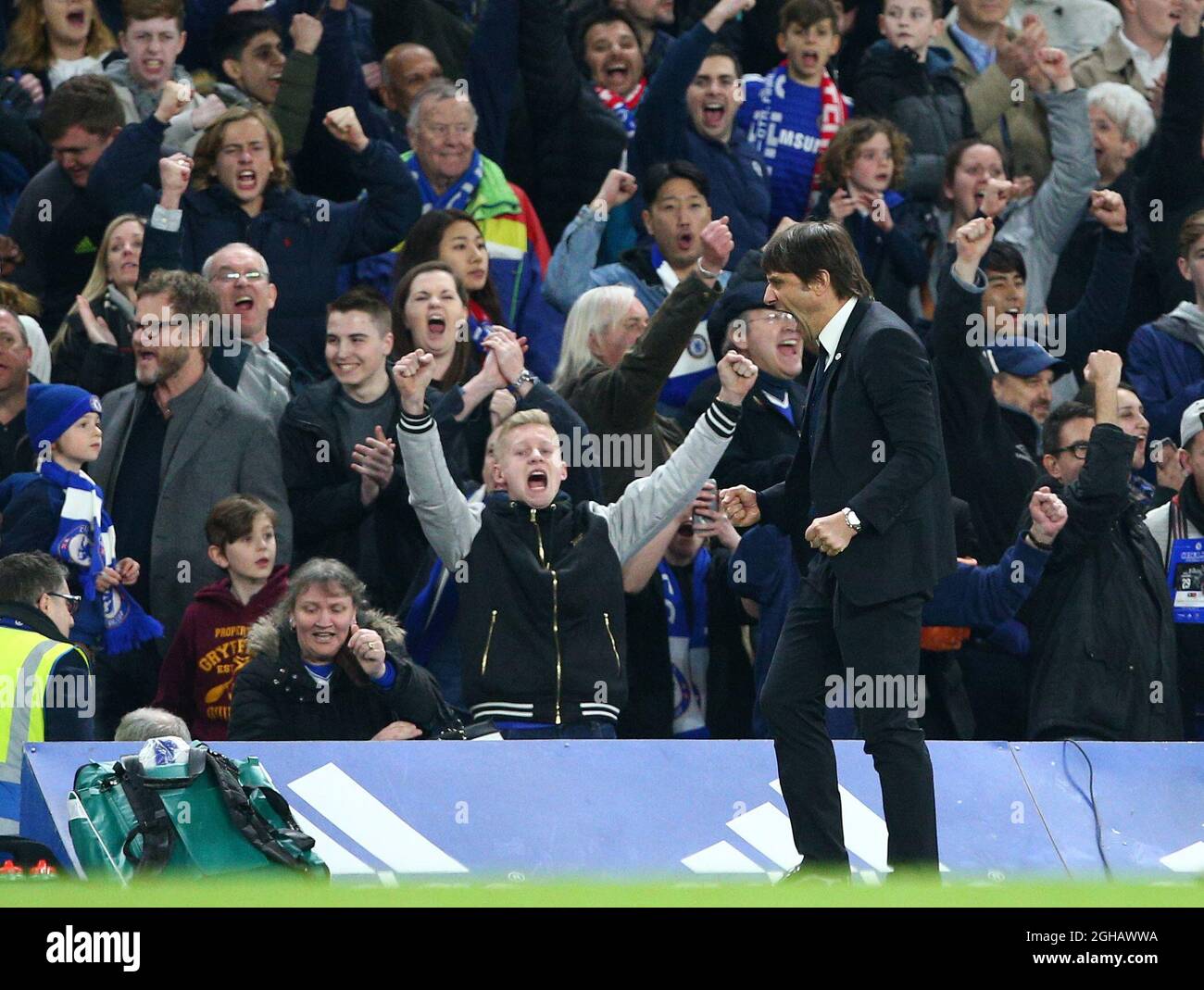 Chelsea's Antonio Conte celebrates at the final whistle during the FA ...