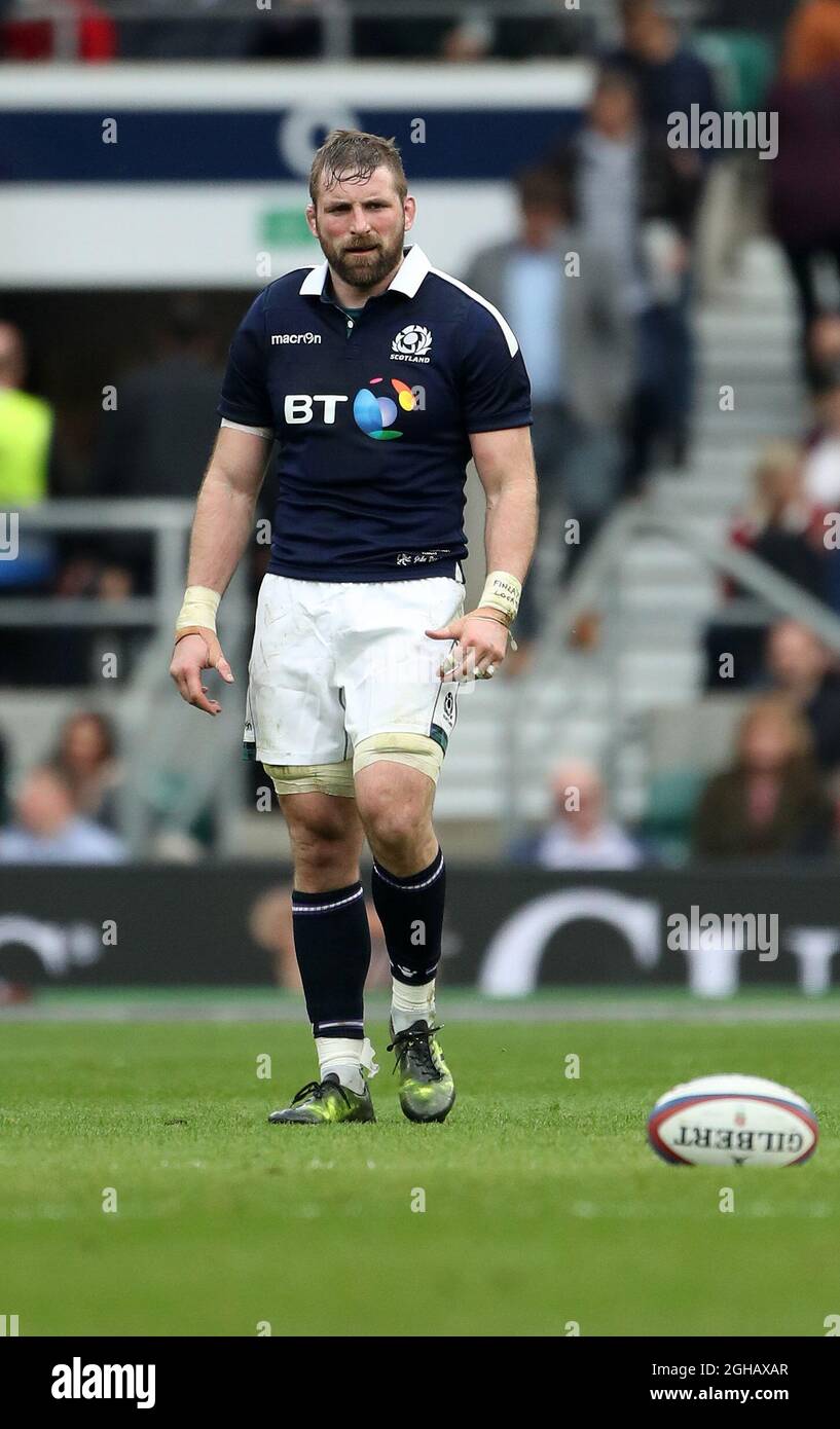 John Barclay of Scotland during the Six Nations match at Twickenham Stadium, London. Picture ...