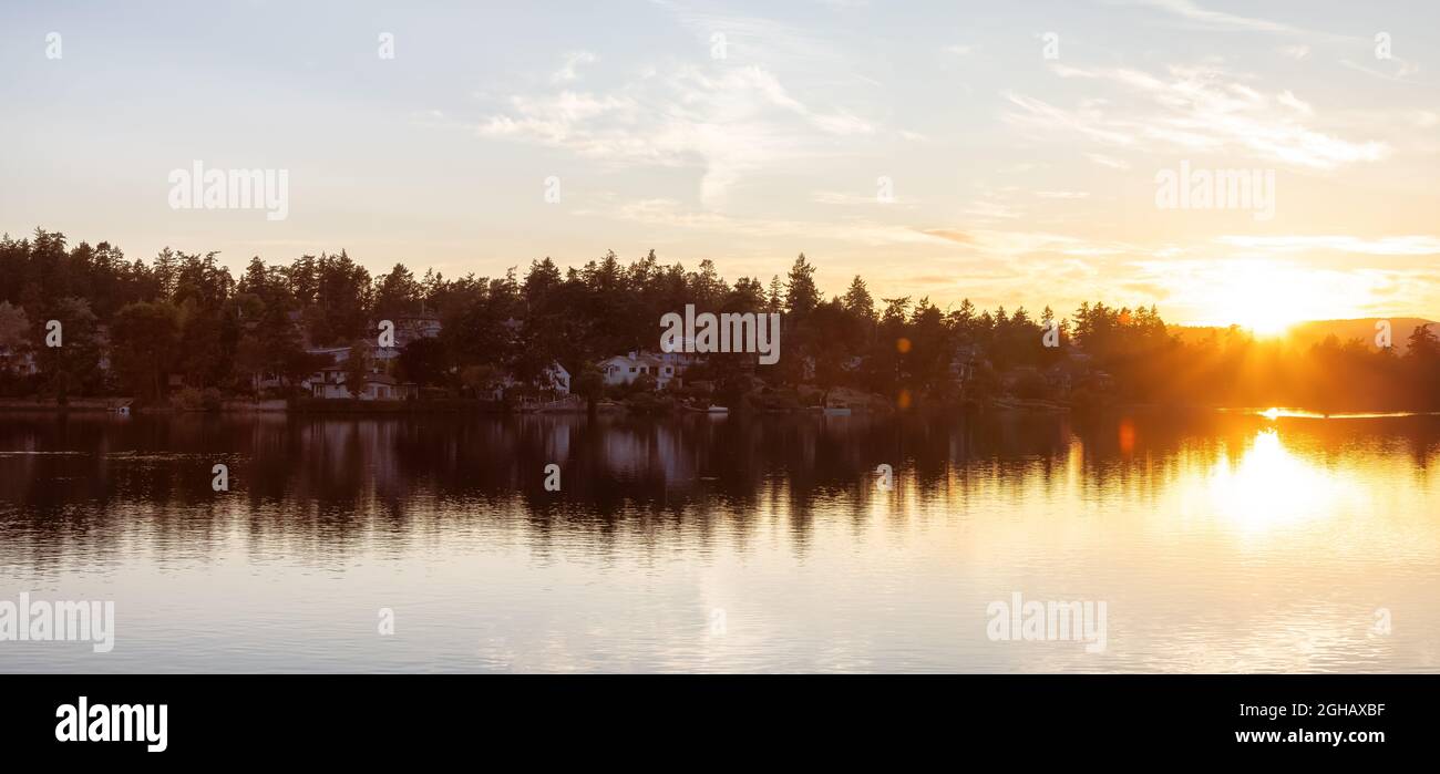 View of a river at Gorge Park, Victoria, Vancouver Island, BC, Canada ...
