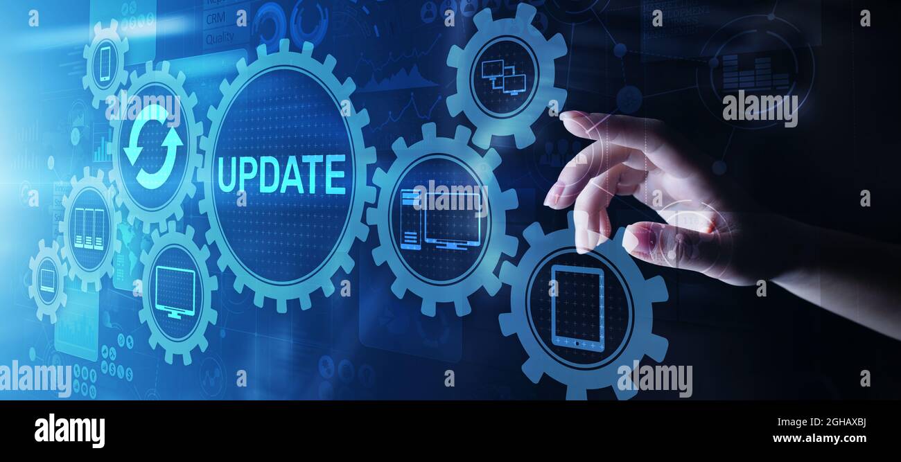 Update System Upgrade Software version technology concept on virtual ...