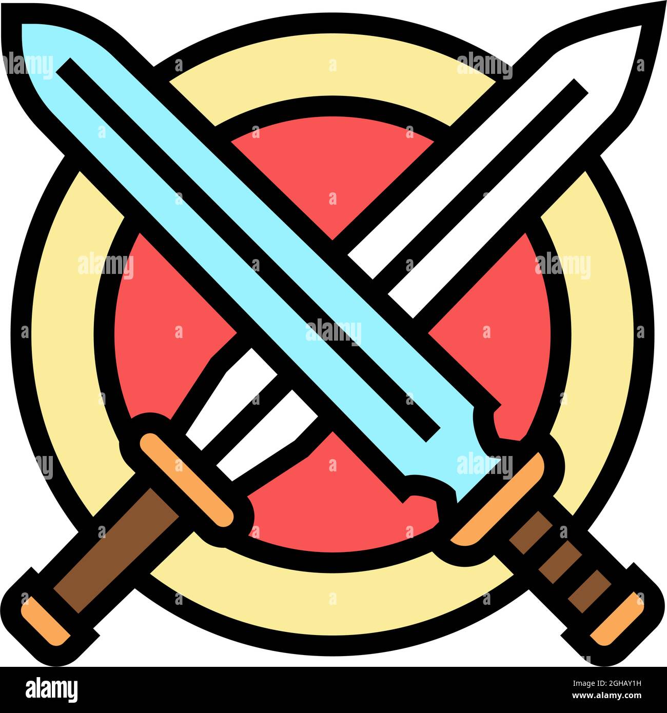 crossed sword ancient greece color icon vector illustration Stock ...
