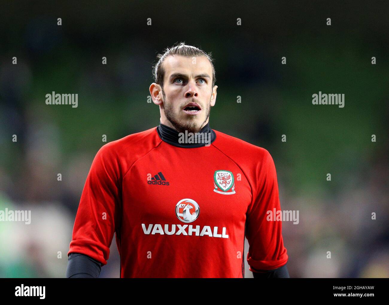Gareth Bale of Wales during the Group D World Cup Qualifier at the Aviva Stadium, Dublin ...