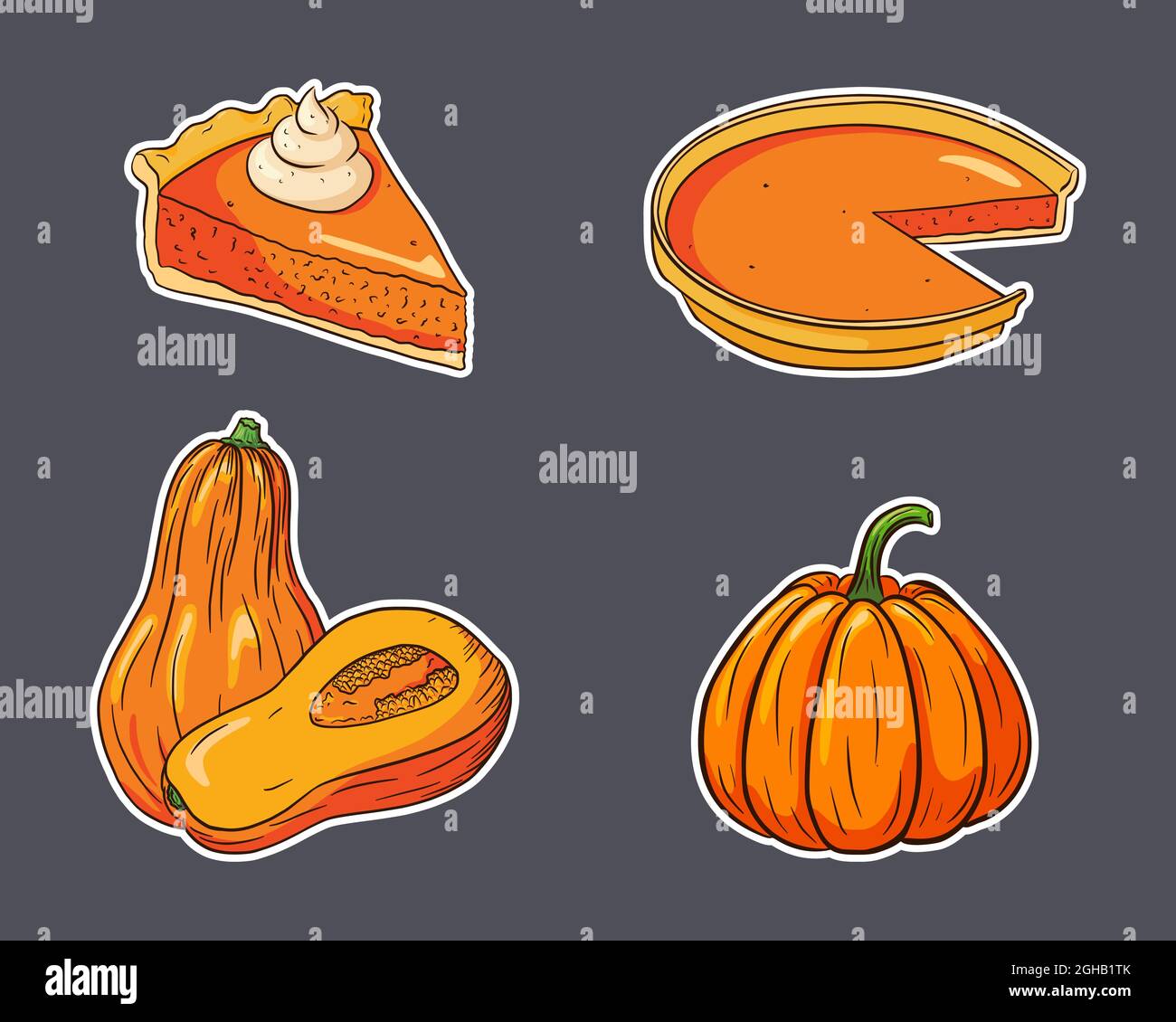 Autumn collection fresh pumpkins Stock Vector Images - Alamy