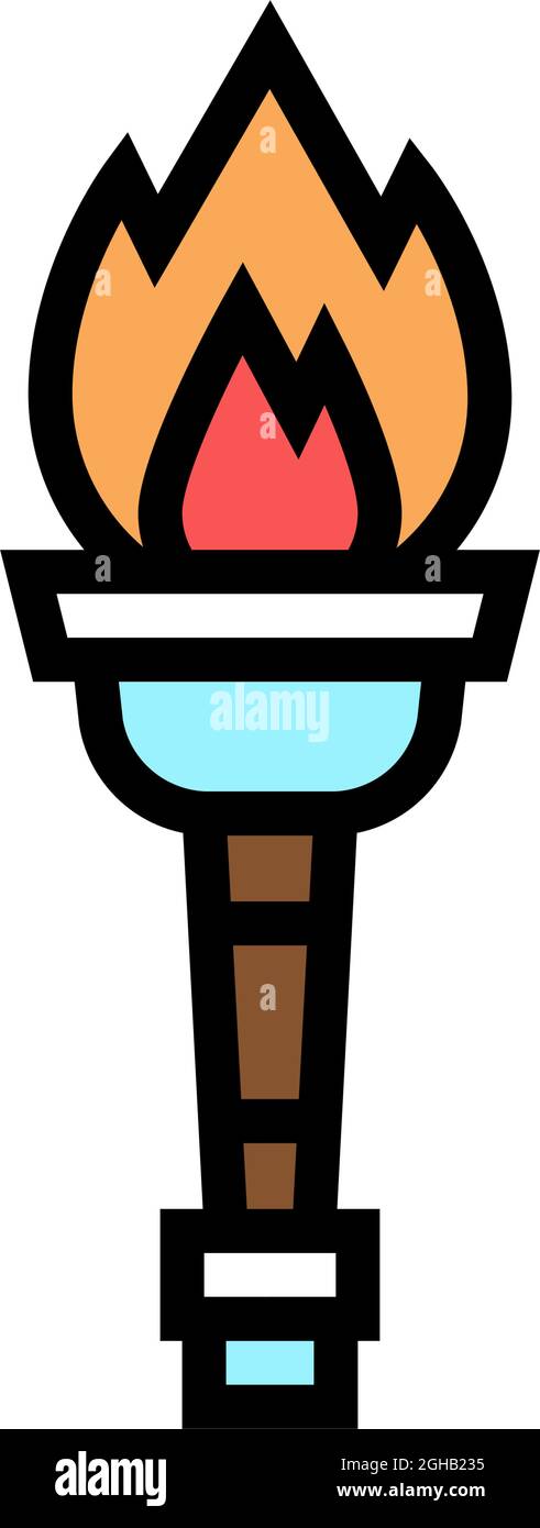 torch ancient greece color icon vector illustration Stock Vector Image ...