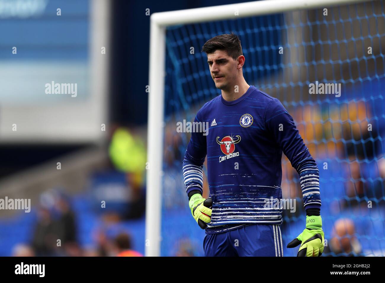 Thibaut Courtois of Chelsea during the English Premier League match at ...