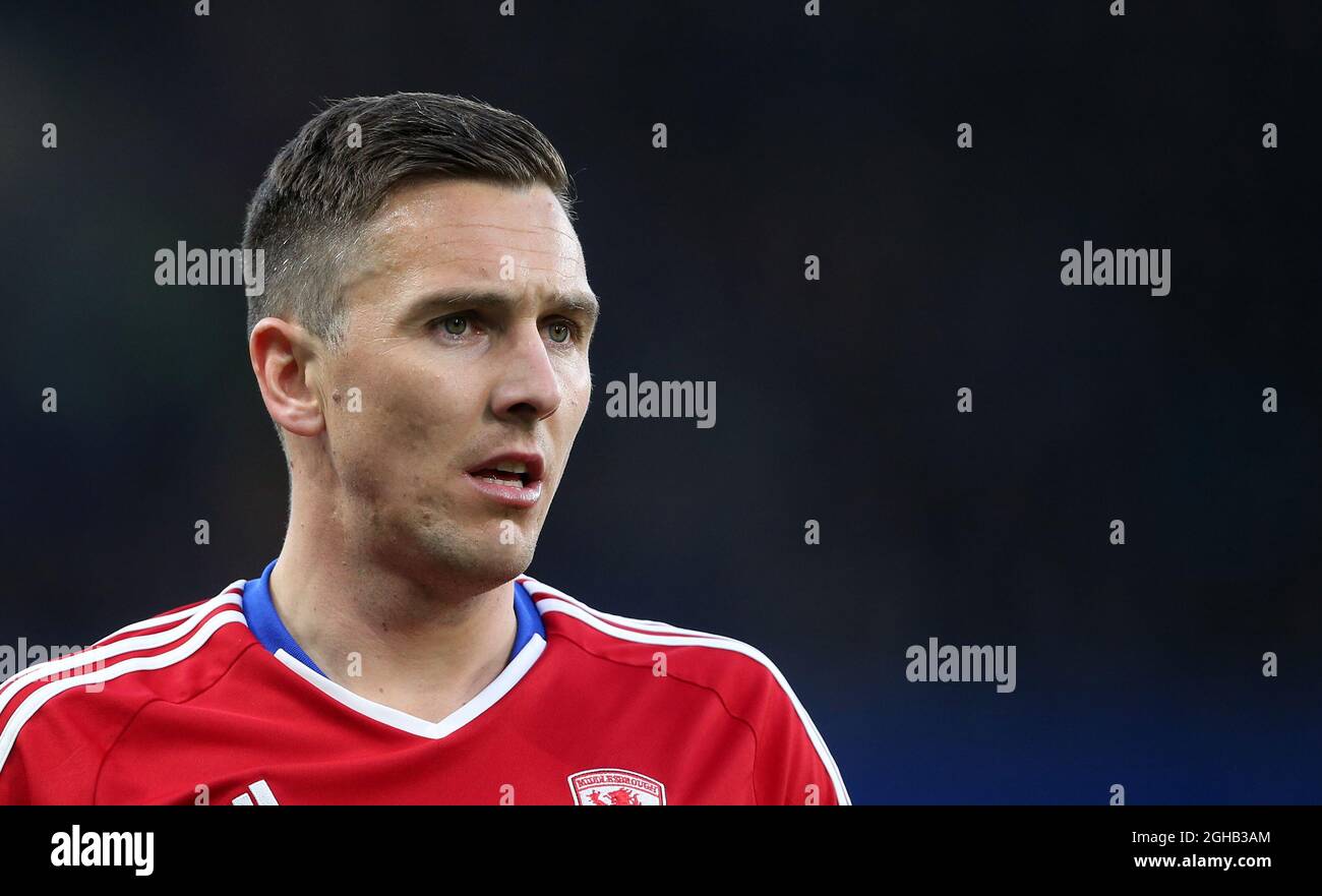 Middlesbrough's Stewart Downing looks on during the Premier League ...