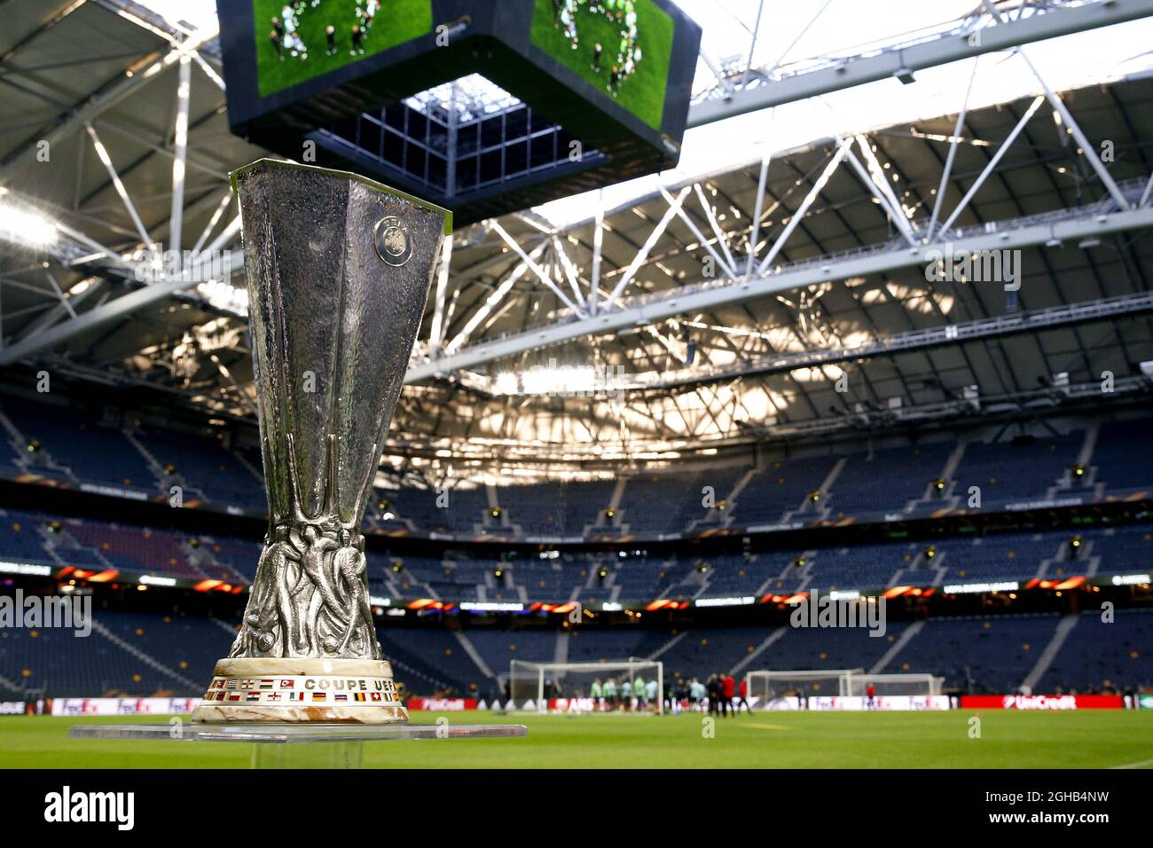 The UEFA Europa League Trophy ahead of the UEFA Europa League Final at ...