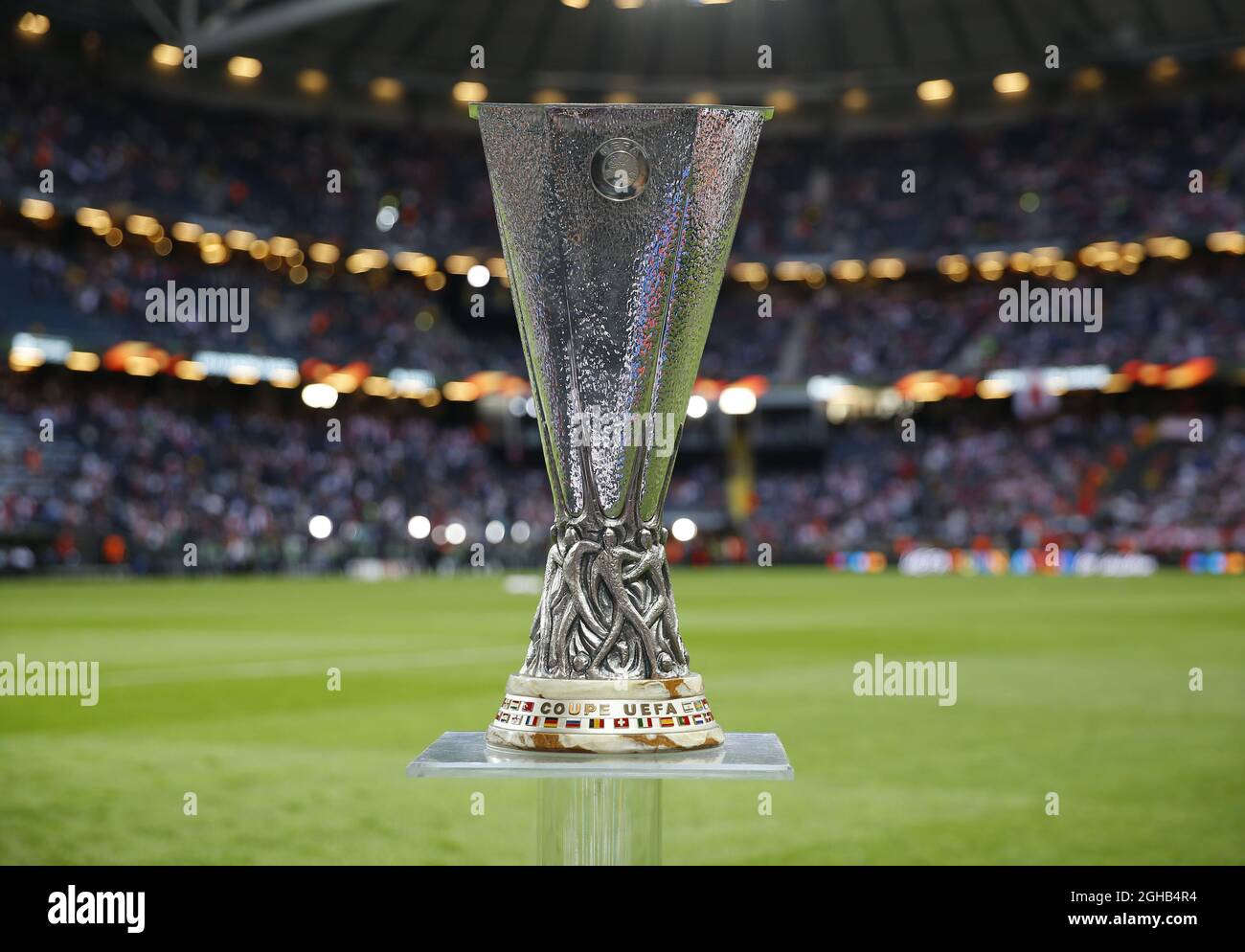 The Europa League trophy on display during the UEFA Europa League Final ...